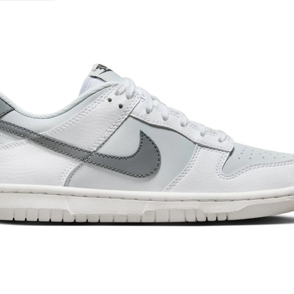 Nike | Shoes | Nike Dunk Low Reflective Swoosh White Gs | Poshmark